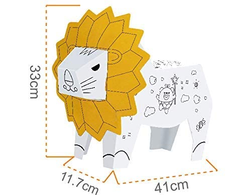 Crackles DIY 3D Paper Cardboard Folding Coloring Craft Animals Series ...