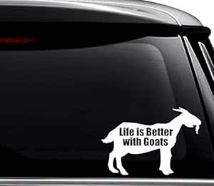 Amazon.com: Life Better Goats Decal Sticker For Use On Laptop, Helmet ...