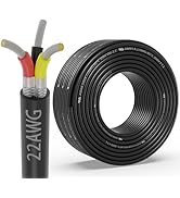 22 Gauge 2 Conductor Shielded Wire 25FT, UL2464 22 AWG 2 Core Cable ...