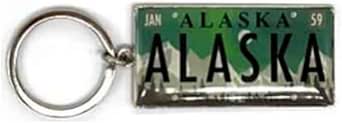Amazon.com: Alaska License Plate Key Ring Keychain Green Aurora ...