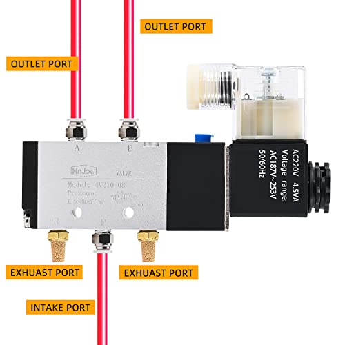 HNJPC Pneumatic solenoid valve 4V210-08 2position 5way 12V/24V/110V ...
