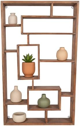 Amazon.com: Wooden Multi-Tier Wall Mounted Shelf for Home Display ...