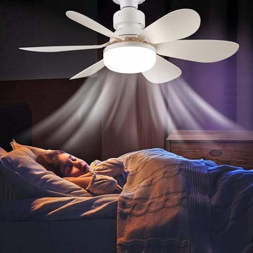 Generic 52CM Small Ceiling Fan with Light and Remote, E27 Socket 40W ...