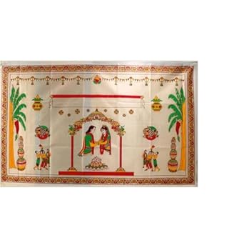 LOCANS Antarpat Wedding Cloth held in Front of Groom Bride,Cotton ...