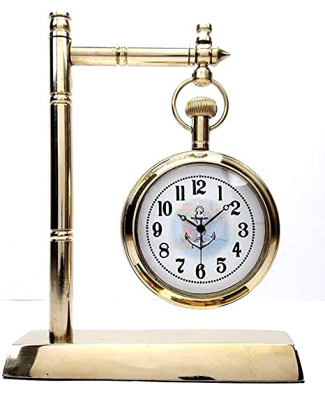 Beautiful Vintage Brass Desk Clock Table Clock Antique Nautical Clock ...