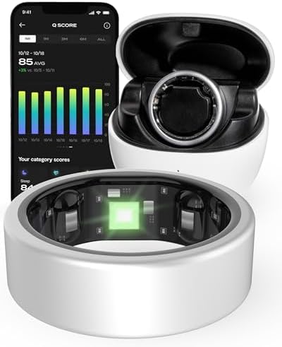 Amazon.com: QALO QRNT Smart Ring Health Tracker for Men & Women - Matte ...