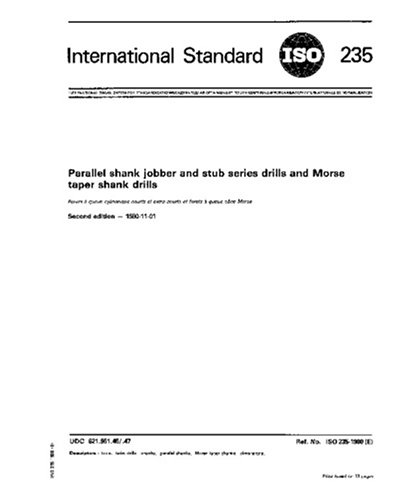 ISO 235:1980, Parallel shank jobber and stub series drills and Morse ...