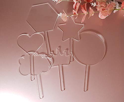 Snapklik.com : Clear Acrylic Cake Toppers, Acrylic Cake Topper Blanks ...