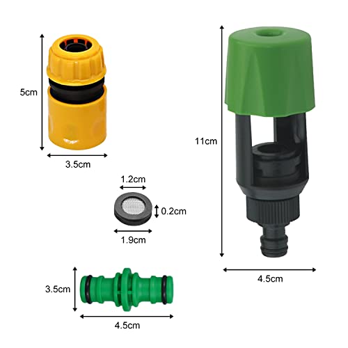 1 Piece Faucet Hose Connector with 1 Piece Double Male Snap Connector ...