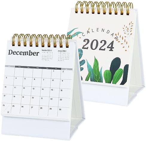 Amazon.com : NUOBESTY Mini Desk Calendar Red 2024 Standing Flip ...