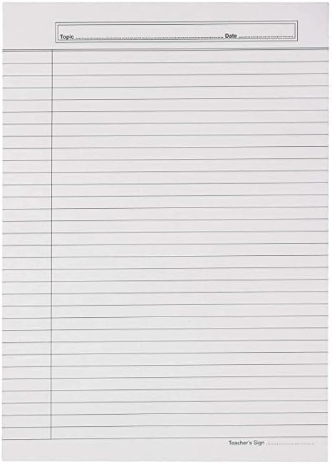 SEJASCOLLECTIONS | Pack of 40 Sheets | A3 Size, White, One Side Ruled ...