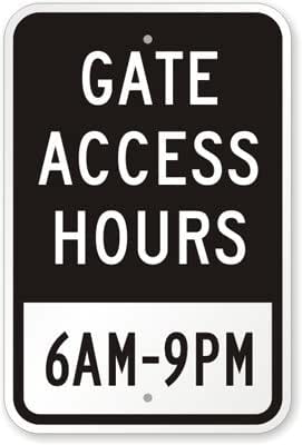 Gate Access Hours [00 AM- 00 PM] Sign, 18" x 12": Yard Signs: Amazon ...