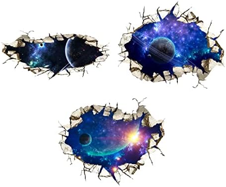 Amazon.com: SENGTER Outer Space Decor 3D Wallpaper Ceiling Stars Planet ...