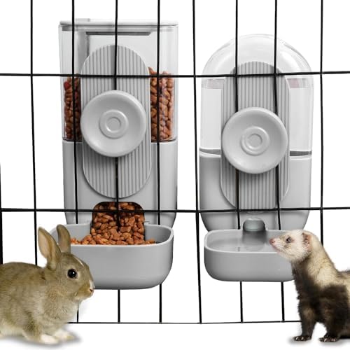 Misyue Hanging Automatic Food Water Dispenser,Gravity Rabbit Feeder and ...