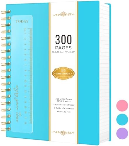 NIRMIRO A4 Lined Notebook Notepad, Spiral Notebooks Wirebound Note ...