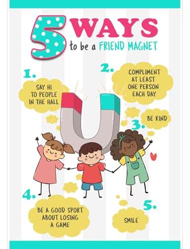 Amazon.com: 5 Ways To Be A Magnet Friend Classroom Poster Wall Art ...