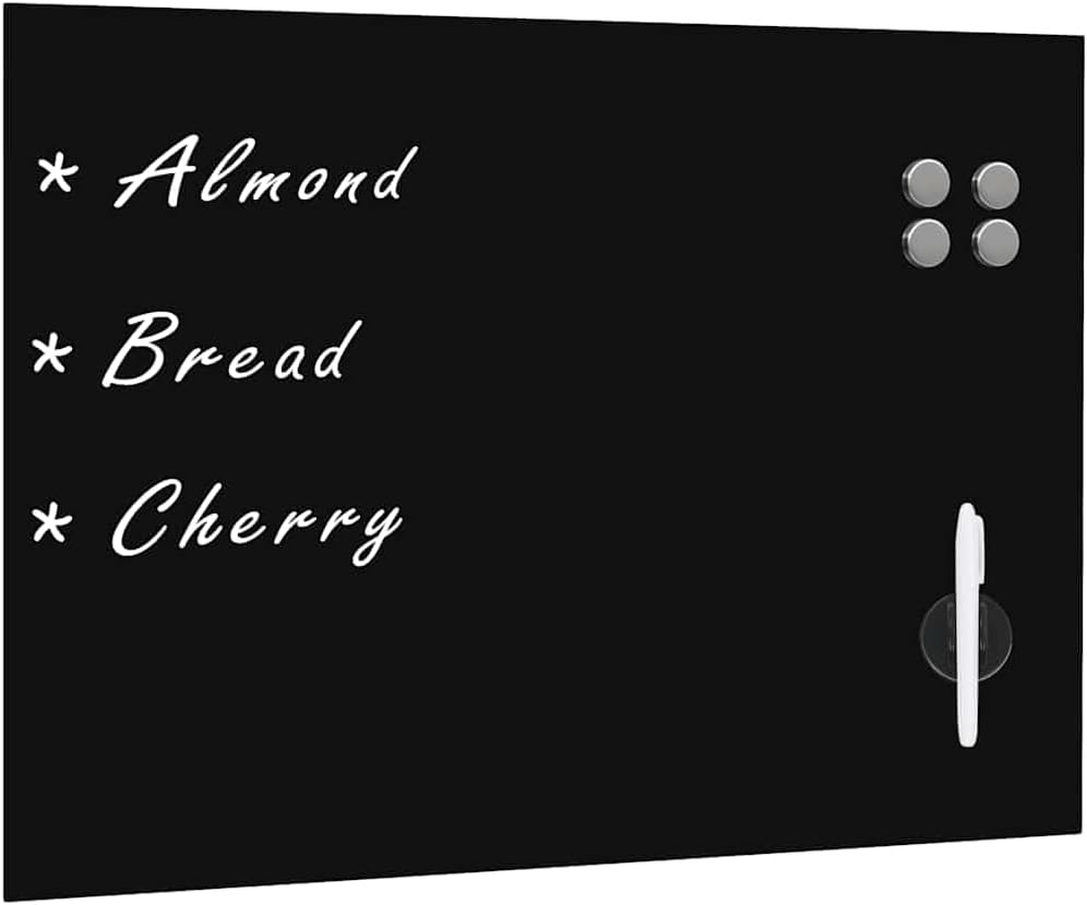 vidaXL Wall-Mounted Magnetic Blackboard/Dry-Erase Glass Chalkboard ...
