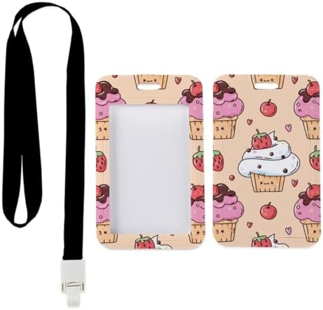 Sweet Dessert ID Card Holder with Black Lanyard, Bus Pass Holders ...