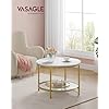 Amazon.com: VASAGLE Round Coffee Table, 2-Tier Small Coffee Table with ...
