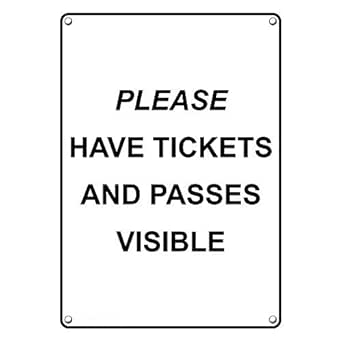 Amazon.com: Weatherproof Plastic Vertical Please Have Tickets and ...