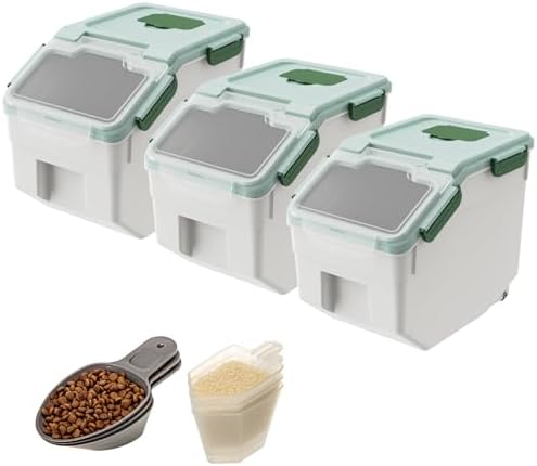 Amazon.com: Lifewit 2 Pack 15L/15lb Dog Food Storage Containers with ...