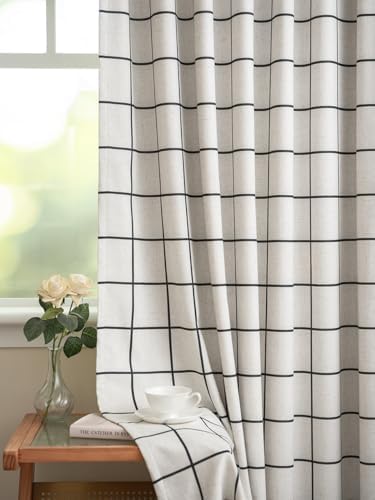 Amazon.com: THREE GIRLS Plaid Pinch Pleated Curtains - Modern Luxury ...