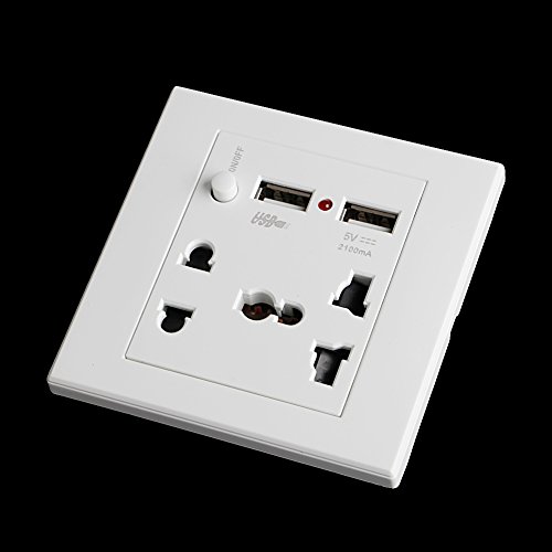 Socket+2 USB+Switch Wall Socket Charger for Power Adapter Plug Outlet ...