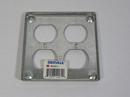 Iberville BC8371 Outerplate 4in Square Cover Two Duplex, Electrical ...