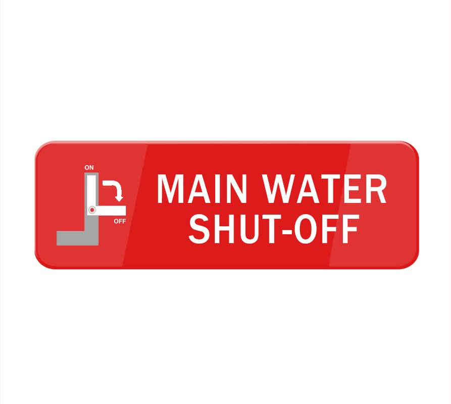 Amazon.com : Main Water Shut-Off Sign,Acrylic Sign Safety Informative ...