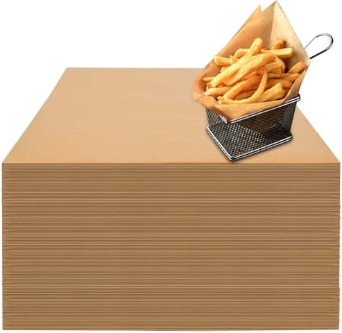 100 Count Pre-Cut Deli Wax Paper Sheets, 12x12 Natural Kraft Parchment ...