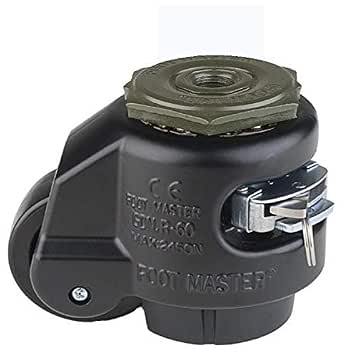 FOOTMASTER GDR-80S-BLK-1/2-UP Nylon Wheel and Urethane Pad Ratcheting ...