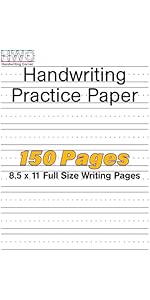 Handwriting Corner - Writing Practice Paper: 150 Full Size Handwriting ...