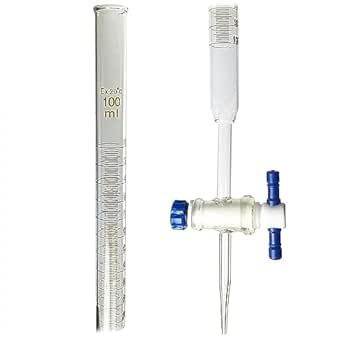 100ml Graduated Glass Burette Straight Bore With PTFE stopcock and ...
