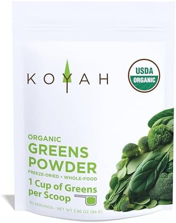 Amazon.com: KOYAH - Organic Greens Blend Powder (Equivalent to 30 Cups ...