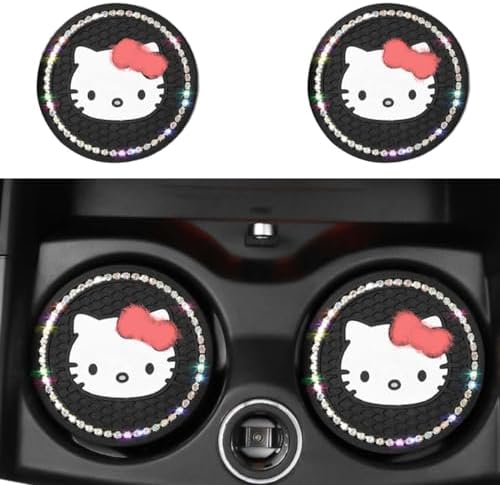 Amazon.com: 2PCS Cute Kitty Cup Holder Coasters, Black Silicone Anti ...