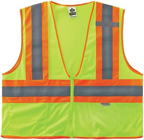 Ergodyne Safety L/Xl Class 2 Two Tone Mesh Vest, Lime, Large-X-Large US ...