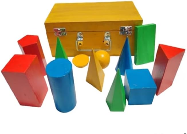 Wooden Geometric Shapes Set for Students & Teachers | 3D Geometry Model ...