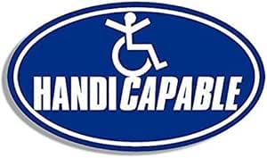 Amazon.com - 3 Pack Reflective Oval HandiCAPABLE Sticker (Handicapped ...