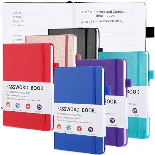 Amazon.com : Nezyo 6 Pcs Password Notebook with Alphabetical Tabs 7.8 x ...