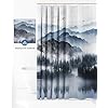 Amazon.com: Lindameler Mountain Shower Curtain Set Misty Forest Foggy Tree Fabric Shower Curtain ...