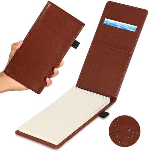 Amazon.com : Leather Reporters Notebook Cover 4.5*8.8Inch Flip Notepad ...