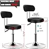 QiCheng&LYS PU Leather Round Office Stool Chair with Adjustable Height ...