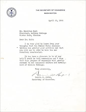 Amazon.com: Daniel C. Roper - Typed Letter Signed 04/22/1935 ...