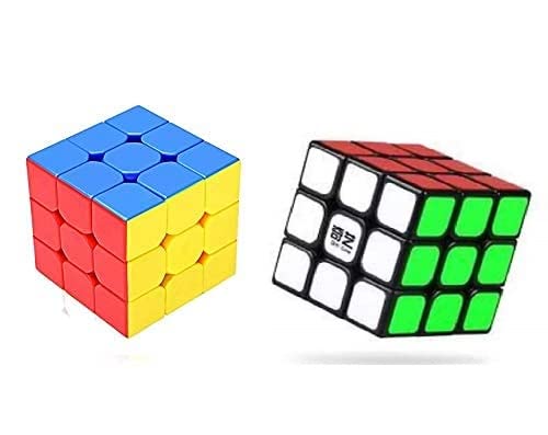 Toy Arena Kid Speed Cube Set Of Classic 3X3 And 3X3 Stickered Black ...