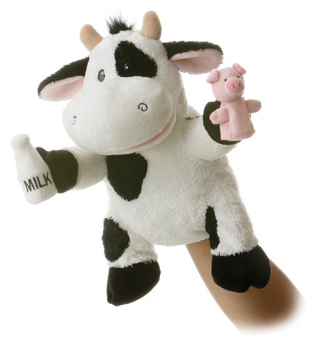 Buy Aurora Plush Moo Cow Velcro Playtime Puppet - 12" Online at Low ...