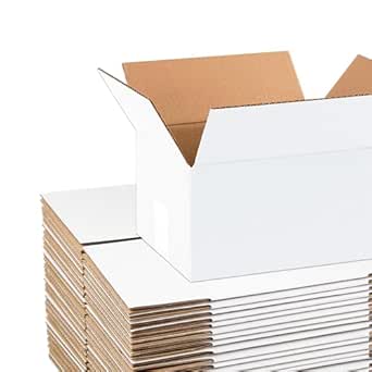 Amazon.com: AVIDITI White Shipping Boxes 8"L x 6"W x 4" L (25 Pack ...