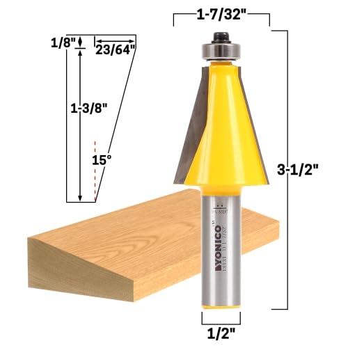 Amazon.com: Yonico Handrail Molding Router Bits Bevel 1/2-Inch Shank ...