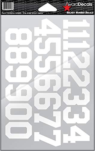 Amazon.com: Helmet Numbers, 8 Sheets Stickers 1-10 Football Baseball ...