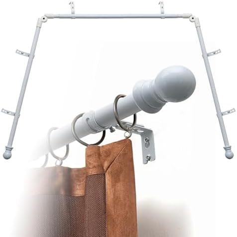 Bay Window Curtain Rods, 36-160" Heavy Duty Corner Curtain Rod ...