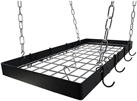 Amazon.com: Rogar Black Rectangle Pot Rack with Grid : Home & Kitchen